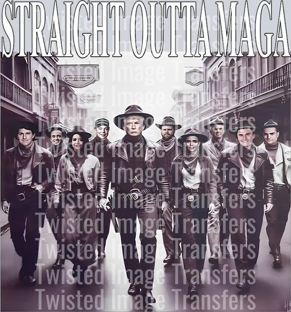 Straight Outta Maga Crowd in Street DTF (direct-to-film) Transfer ...