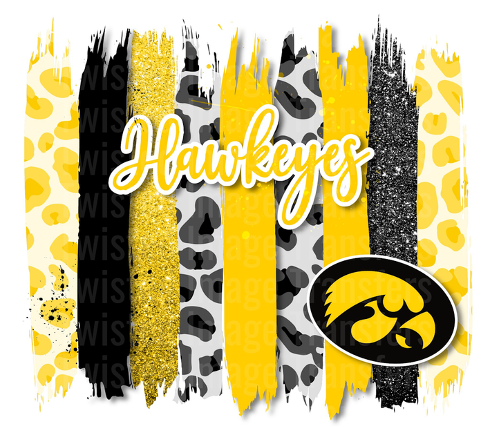 Hawkeyes Paint Strokes UV DTF 20 oz Skinny Tumbler Wrap – Twisted Image ...