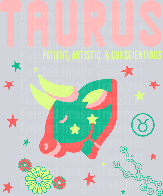 Pink Taurus With Stars – Twisted Image Transfers