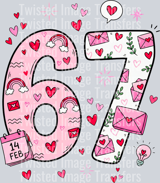 67 Hearts Calendar Mail DTF (direct-to-film) Transfer – Twisted Image ...
