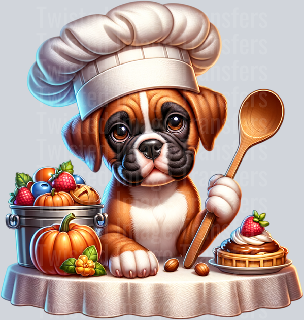 Chef Pup with Fruit & Pie DTF (direct to film) Transfer – Twisted Image ...