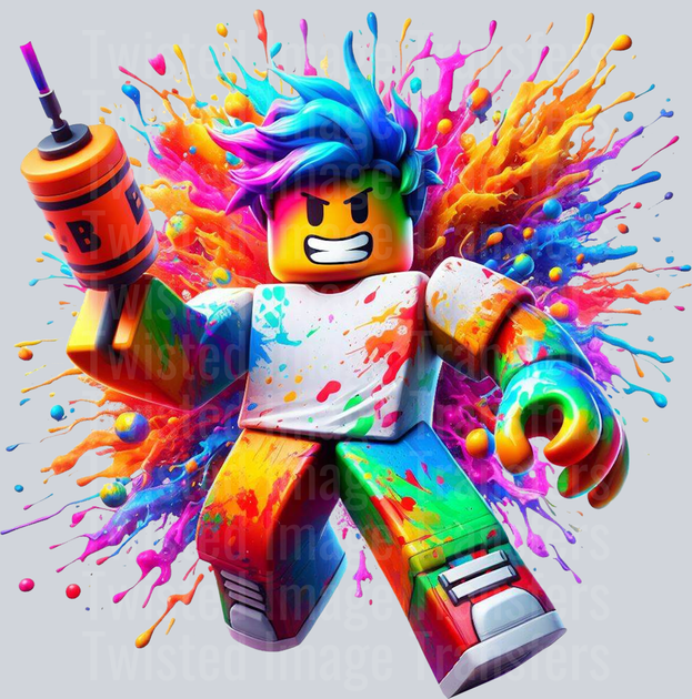Rainbow Splatter Color Drip Roblox DTF (direct-to-film) Transfer ...