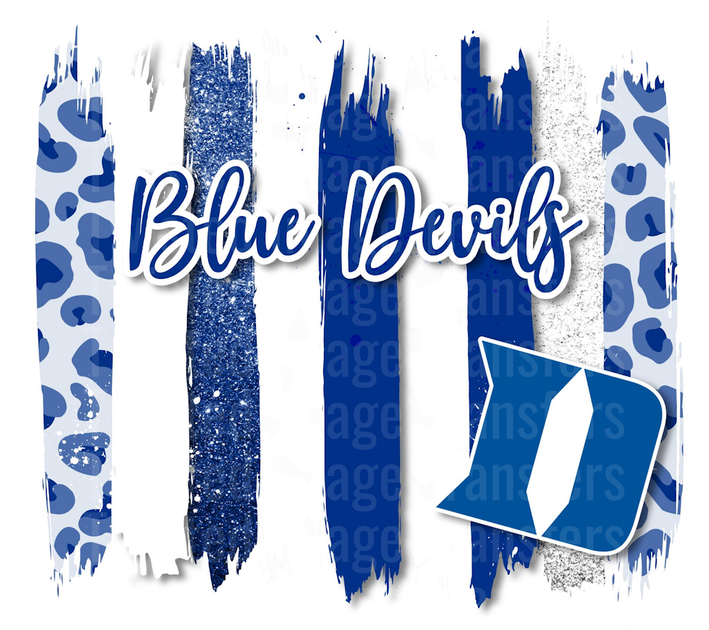 Blue Devils Paint Strokes 20 oz Skinny Straight Tumbler Wrap – Twisted ...