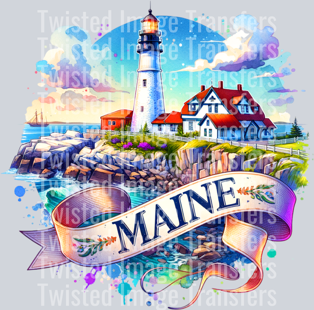 Maine Lighthouse DTF (direct-to-film) Transfer – Twisted Image Transfers