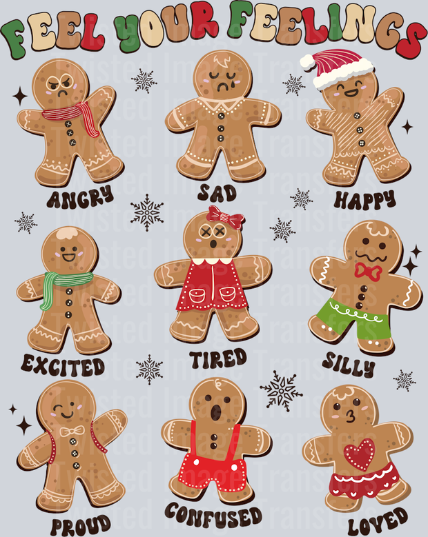 Feel Your Feelings Gingerbread Men DTF (direct-to-film) Transfers ...