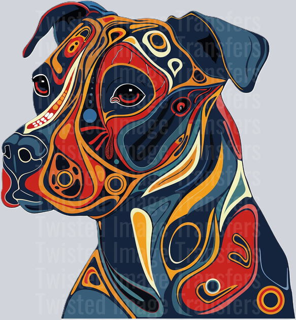 Multicolored Staffordshire Bull Terrier – Twisted Image Transfers
