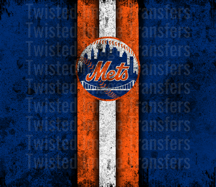 Baseball Mets Grunge 20 oz Skinny Straight Tumbler Wrap – Twisted Image ...
