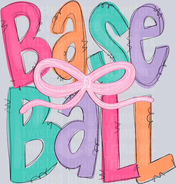 Baseball Pastels & Bow – Twisted Image Transfers