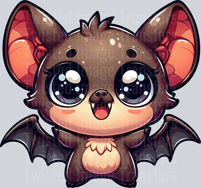 Cute Bat Halloween DTF (direct-to-film) Transfer – Twisted Image Transfers