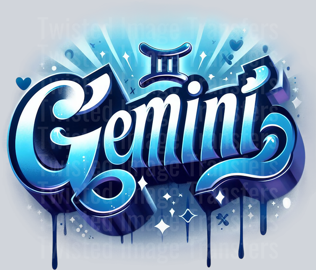 Gemini 1 Blue DTF (direct-to-film) Transfers – Twisted Image Transfers