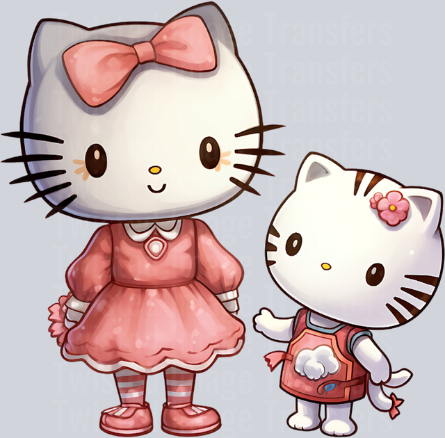Pair of Hello Kitty in Pale – Twisted Image Transfers