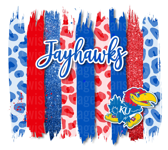 Jayhawks KU Paint Strokes 20 oz Skinny Straight Tumbler Wrap – Twisted ...