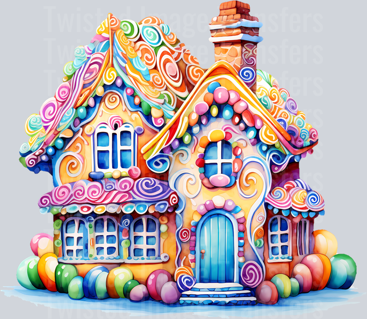 Candy House With Chimney DTF (direct-to-film) Transfers – Twisted Image ...