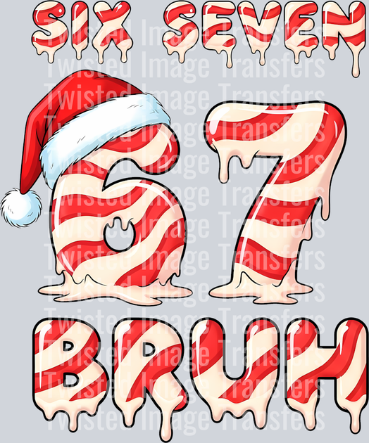 Six Seven Candy Cane Drip DTF (direct-to-film) Transfer – Twisted Image ...