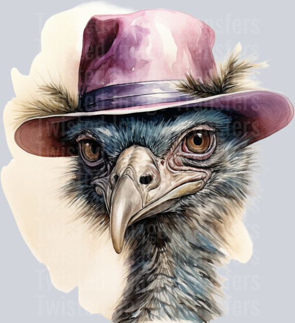 Emu in Pink Hat – Twisted Image Transfers