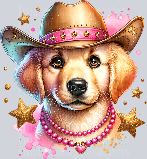 Western Golden Retriever DTF (direct-to-film) Transfer – Twisted Image ...
