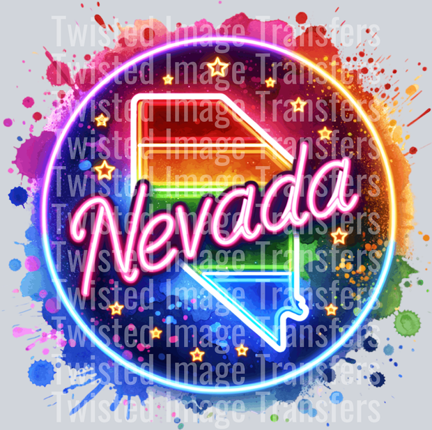 Color Drip Nevada Neon State DTF (direct-to-film) Transfer – Twisted ...