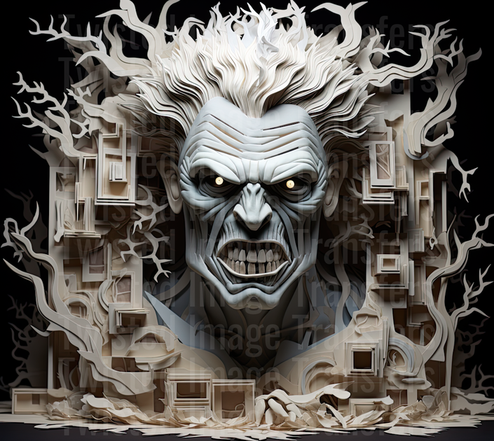 Scary Man with Gritted Teeth 20 oz Skinny Straight Tumbler Wrap ...