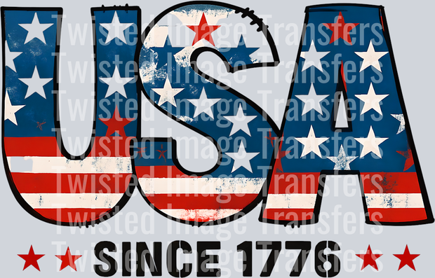USA Since 1776 Stars & Stripes DTF (direct-to-film) Transfer – Twisted ...