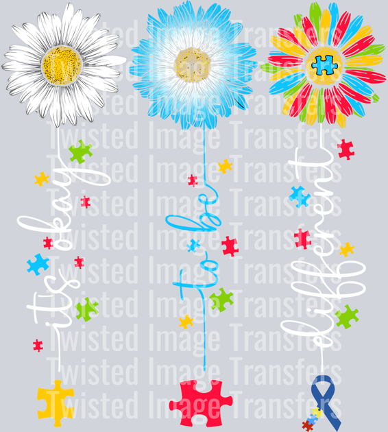 Autism Awareness Flowers DTF (direct-to-film) Transfer – Twisted Image ...