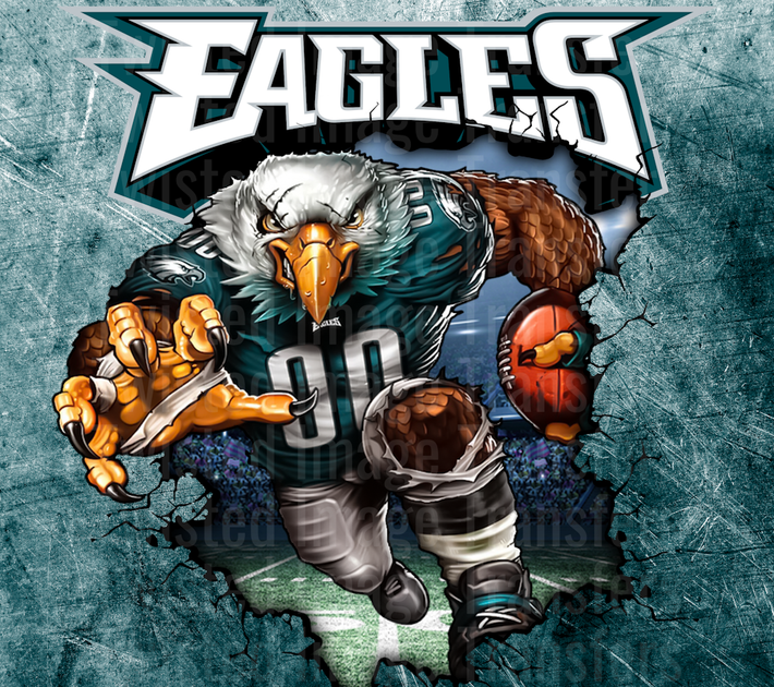 Philadelphia Eagles With Animated Football Player 20 oz Skinny Straight ...