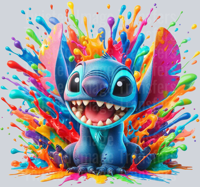 Stitch Ears Up Color Drip DTF (direct-to-film) Transfer – Twisted Image ...