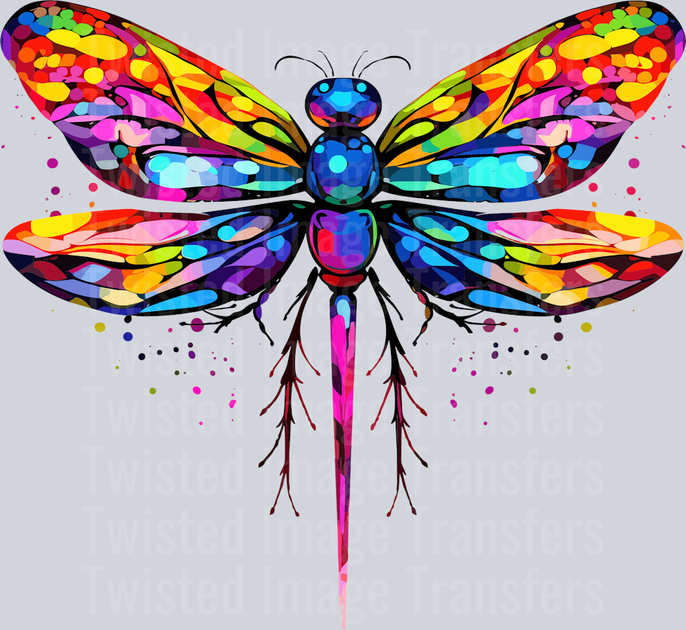 Dragonfly Color Drip DTF (direct-to-film) Transfer – Twisted Image ...