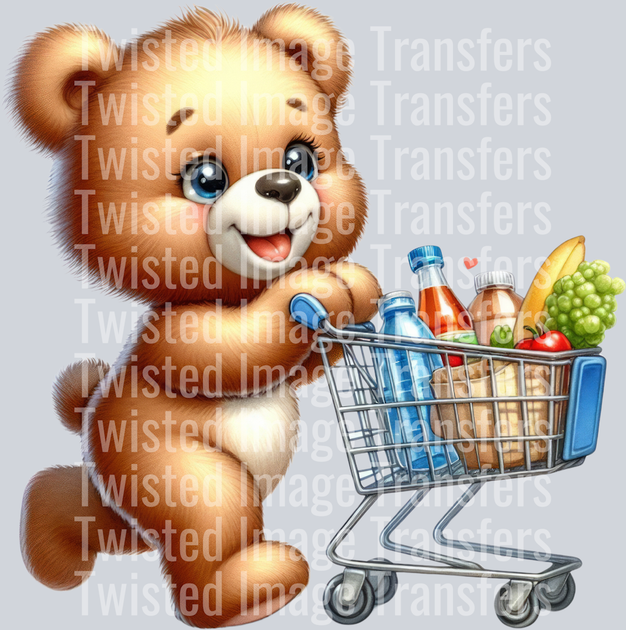 Teddy Bear & Shopping Cart DTF (direct-to-film) Transfer – Twisted ...