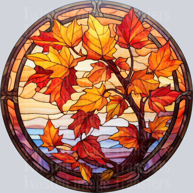 Autumn Stained Glass Tree DTF (direct to film) Transfer – Twisted Image ...