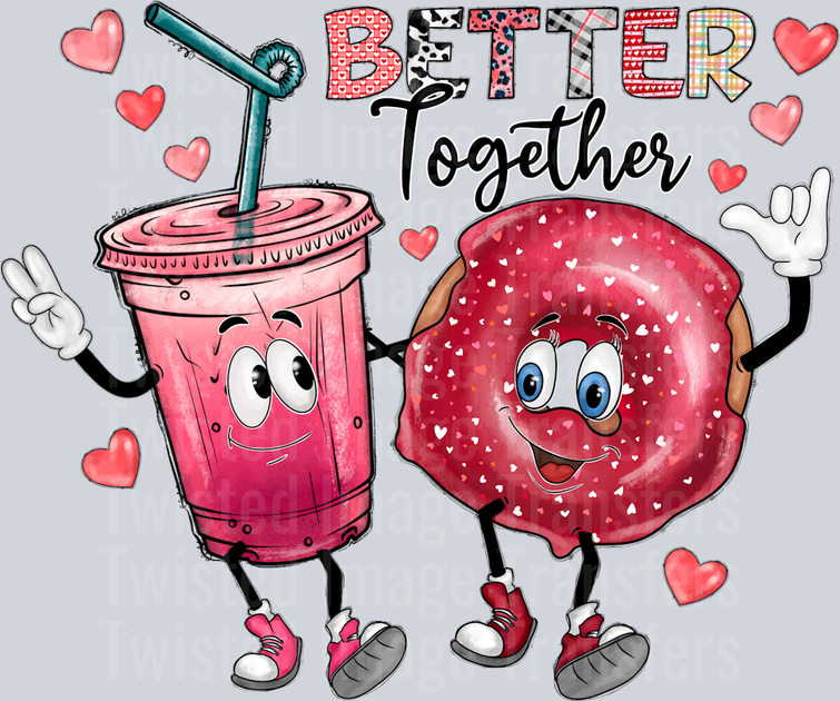 Better Together In Multi Color Font With Animated Coffee And Donut ...
