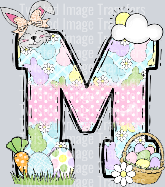 M Easter Letter DTF (direct-to-film) Transfer – Twisted Image Transfers