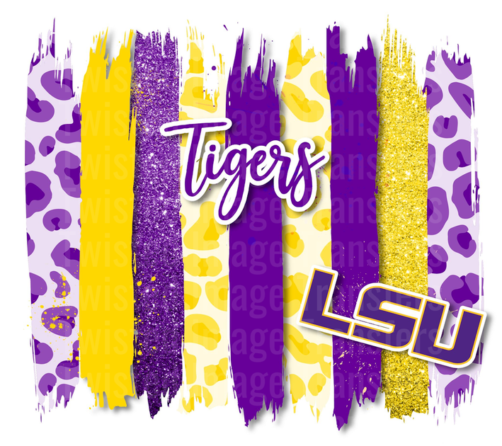 LSU Tigers Paint Strokes 20 oz Skinny Straight Tumbler Wrap – Twisted ...