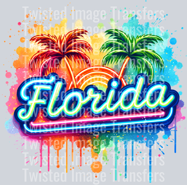 Florida Trees Color Drip DTF (direct-to-film) Transfer – Twisted Image ...