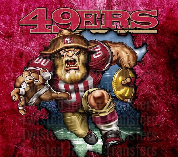 San Francisco 49ers With Animated Football Player 20 oz Skinny Straight ...