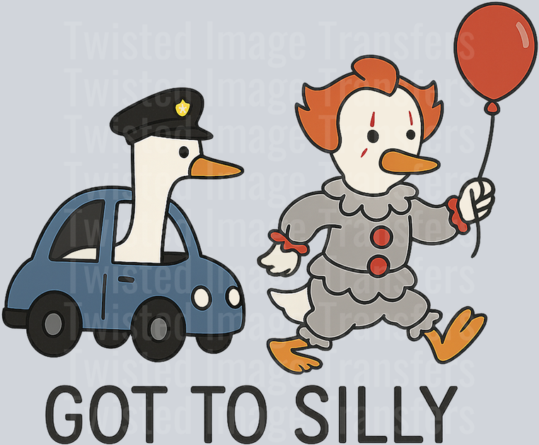 Cop Chasing Clown Halloween DTF (direct-to-film) Transfer – Twisted ...