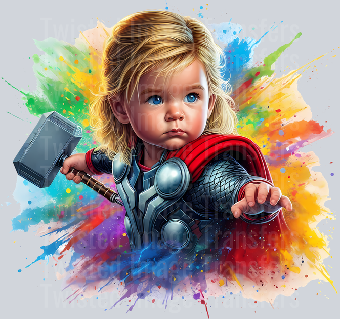 Blue Eyed Boy Thor Color Drip DTF (direct-to-film) Transfer – Twisted ...