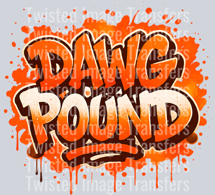 Dawg Pound Orange Color Drip DTF (direct-to-film) Transfer – Twisted ...