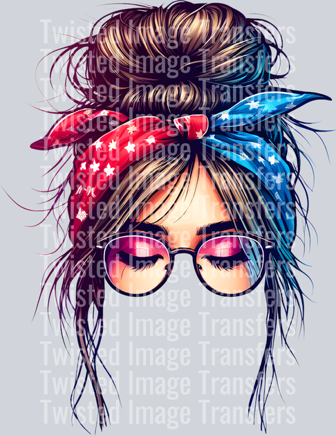 Messy Bun & Eyes Closed USA DTF (direct-to-film) Transfer – Twisted ...