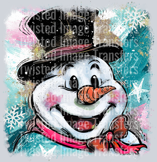 Christmas Smiling Snowman DTF (direct-to-film) Transfer – Twisted Image ...