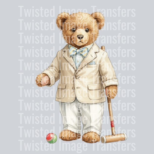 Teddy Bear in Striped Bow Tie DTF (direct-to-film) Transfer – Twisted ...