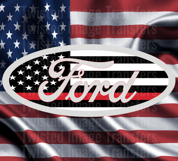 Ford Logo The American Flag 20 oz Skinny Straight Tumbler Wrap ...