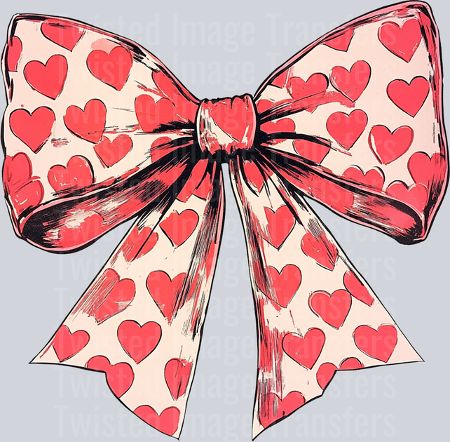 Yellow And Pink Heart Bow DTF (direct-to-film) Transfer – Twisted Image ...