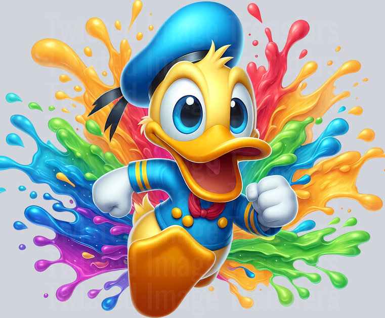 Running Donald Color Drip DTF (direct-to-film) Transfer – Twisted Image ...