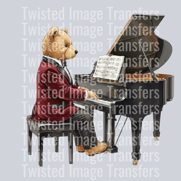 Pianist Teddy Bear – Twisted Image Transfers